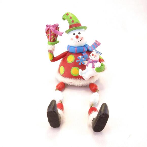 Other | Vintage Resin Snowman Shelf Sitter With Dangle Legs 85 ...